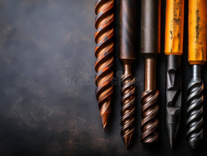 Variety of Metal Drill Bits on Dark Surface for Precision Crafting and ...