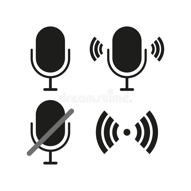 A Variety of Microphone Symbols in Different Styles Stock Vector ...