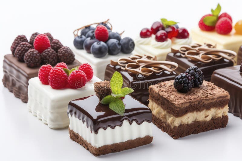 Assorted Desserts Arranged on White Surface Stock Image - Image of ...