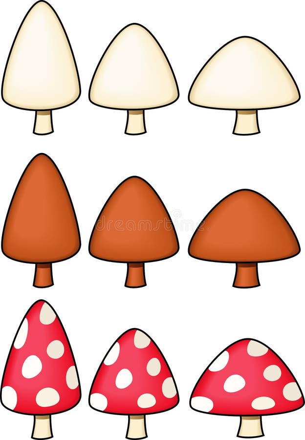 Variety of Mushrooms - Vector Illustrations Stock Vector - Illustration ...