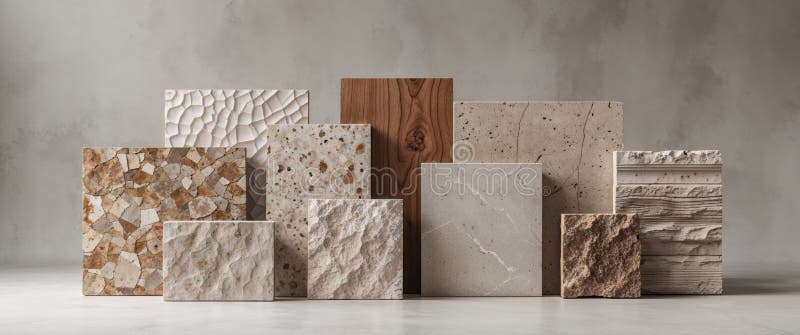 Variety of Natural Stone and Wood Samples Stock Photo - Image of ...