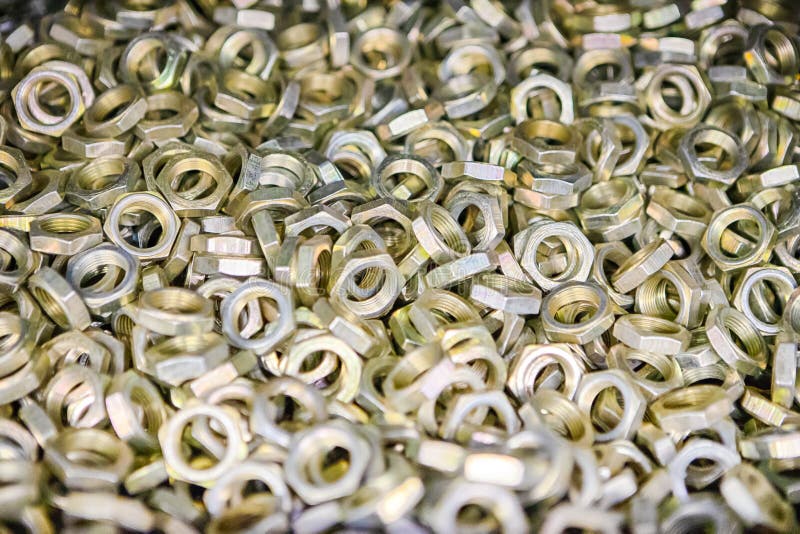 Variety of Newly Produced Stainless Steel Shiny Nuts in One Box Stock ...