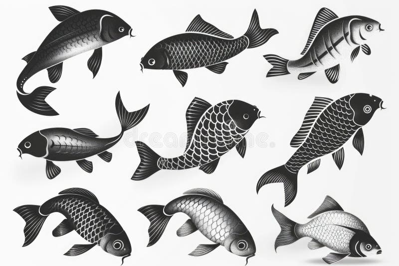 A Variety of Nine Different Types of Fish. Great for Educational ...