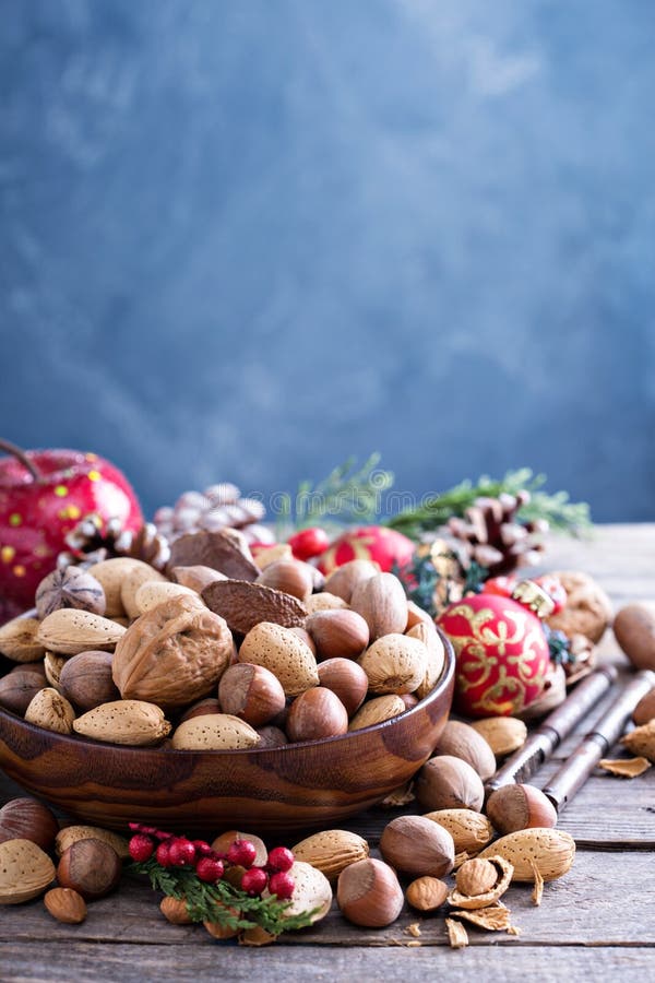 Variety of Nuts with Shells in a Bowl Stock Image - Image of bowl, nuts ...