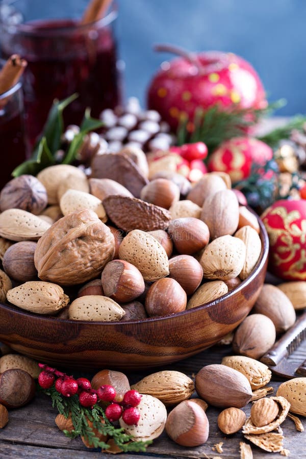 Variety of Nuts with Shells in a Bowl Stock Photo - Image of nutshell ...