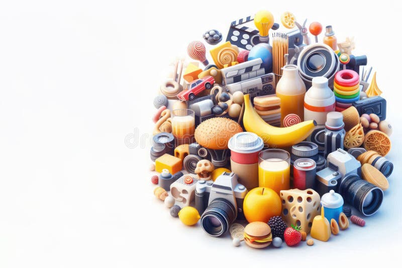 A Variety of Objects and Products in One Frame. Space for Text. Stock ...