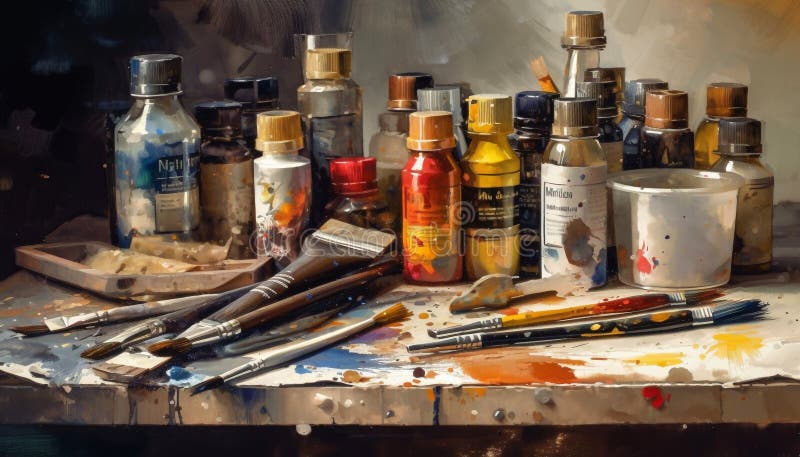 Variety of Old Work Tools on Messy Table Generated by AI Stock ...