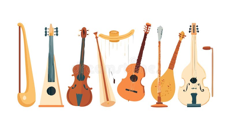 Variety of Orchestral String Instruments, Classical Music, Vector ...