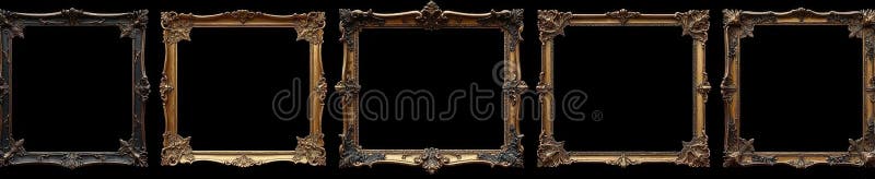 Variety of Ornate Frames, Dramatic Black Background, Texture, Elegant ...