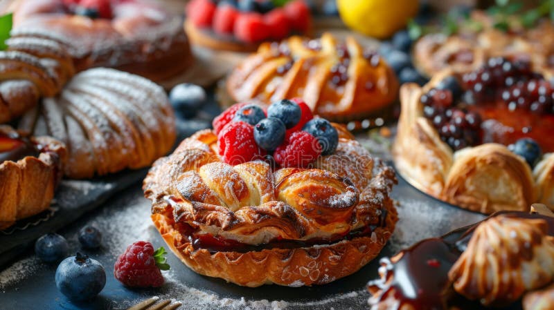 Assorted Pastries Spread Out on a Table Stock Photo - Image of ...