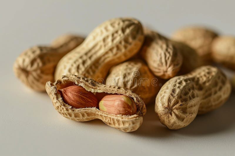 Variety of Peanut Compositions: Close-Up on White Background Stock ...