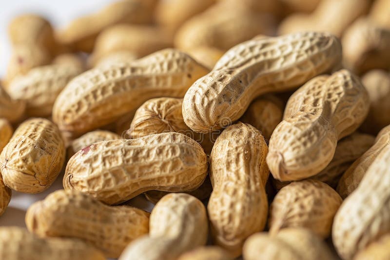 Variety of Peanut Compositions: Close-Up on White Background Stock ...