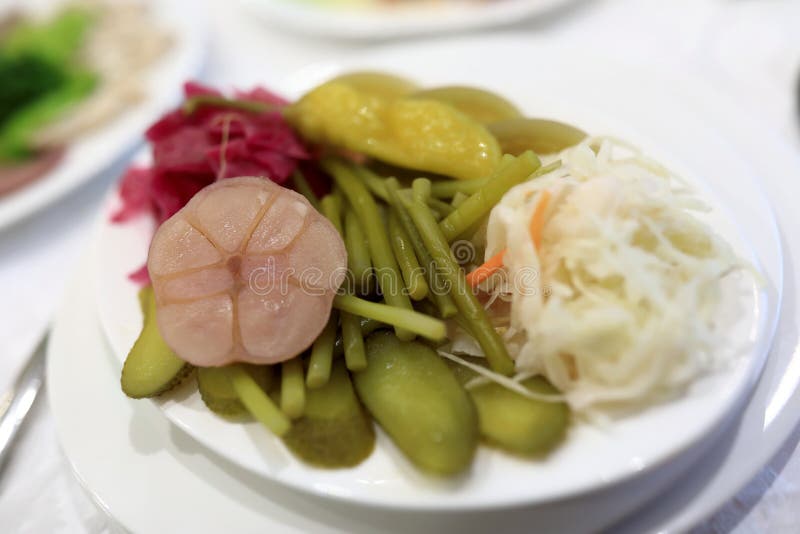 Variety of Pickles on Plate Stock Image - Image of food, natural: 142752977