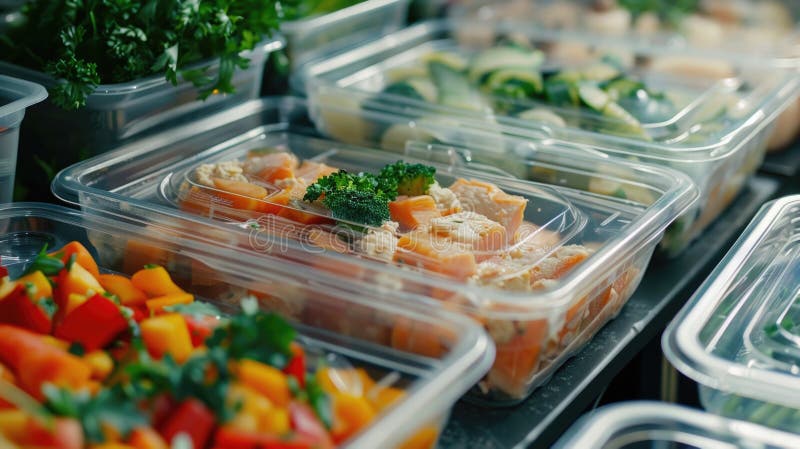 A Variety of Plastic Containers Filled with Different Types of Food ...
