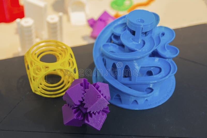Variety of Plastic Products, Fabricated by 3D-printing Stock Image ...