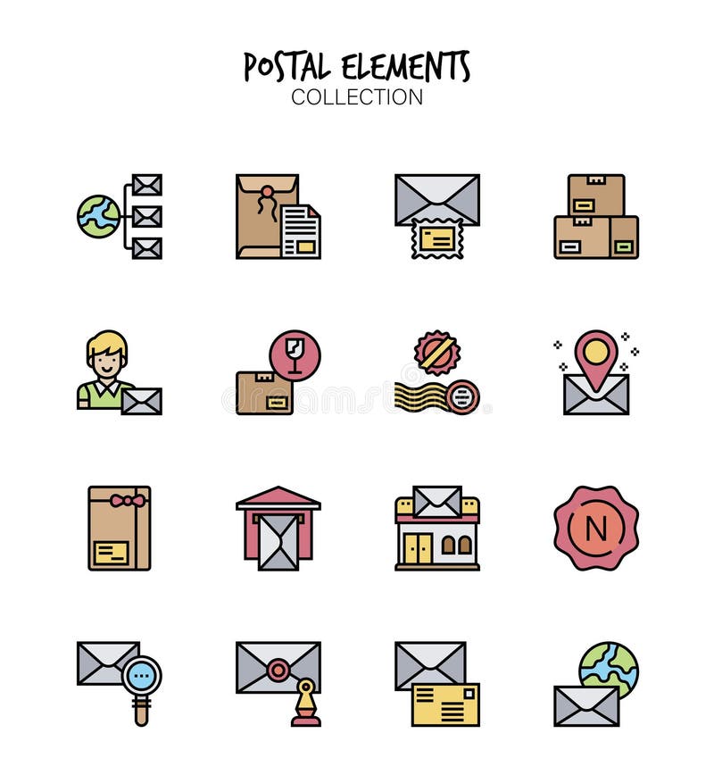 Postal icons stock vector. Illustration of white, parcel - 22871245