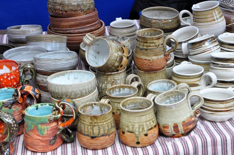 Various Pottery Made of Clay Stock Photo - Image of brown, history ...