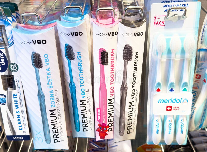 Variety of Premium Toothbrushes on Display in Store Editorial Stock ...