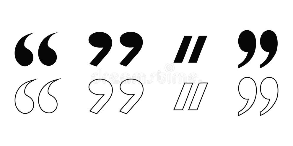 Silhouette of Quotation Marks Stock Illustration - Illustration of ...