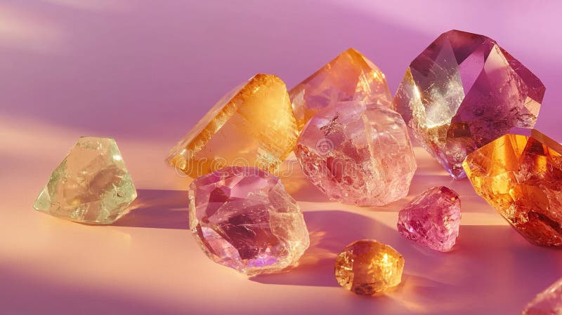 Variety of Rare and Luxurious Crystals on Display. Generative Ai Stock ...