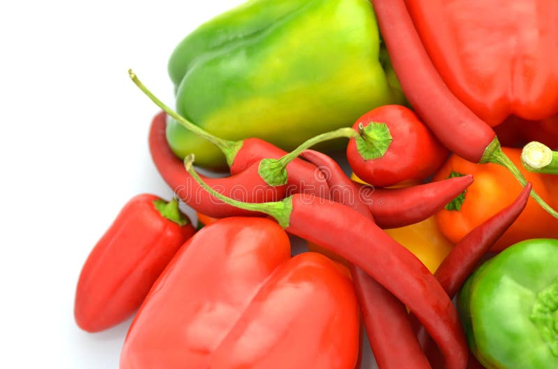Variety of raw peppers stock photo. Image of chilli, healthy - 49636924