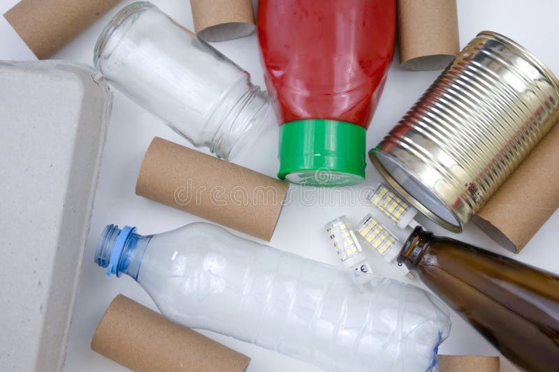 Assorted Recyclable Materials Ready for Collection Stock Photo - Image ...