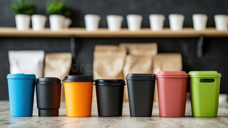 A Variety of Reusable Containers Contrasts with an Array of Single-use ...