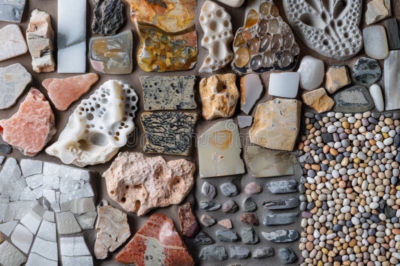 Variety of Rocks and Stones Intricately Arranged on a Wall Surface, a ...
