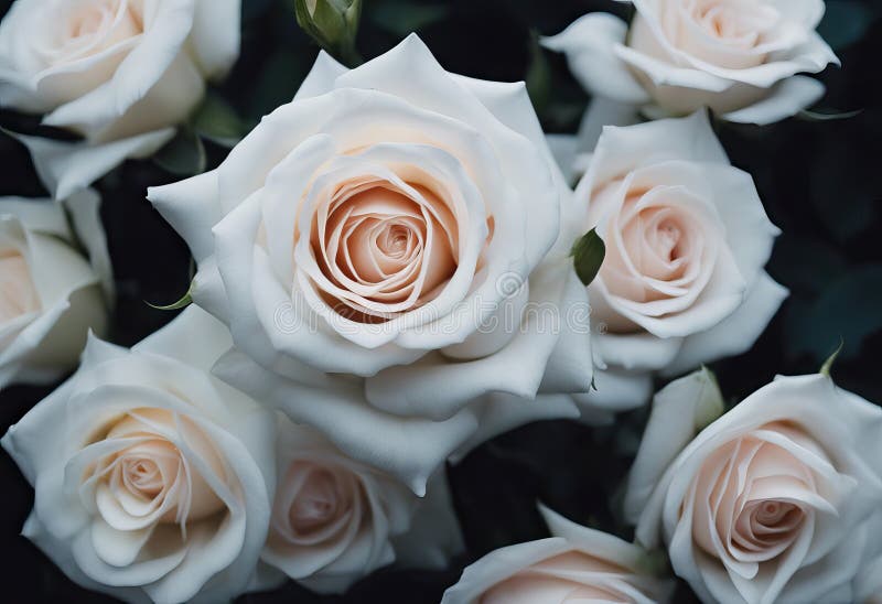 Variety Roses Black Pearl Bouquet Stock Illustration - Illustration of ...