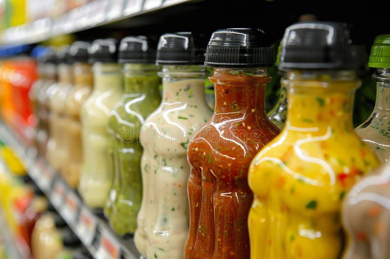 Variety of Salad Dressings in Grocery Store Stock Photo - Image of ...