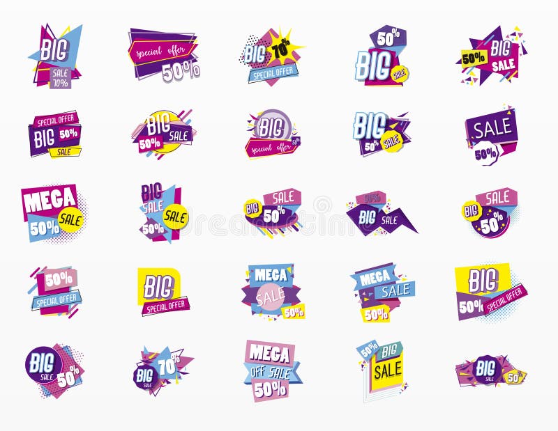 Variety of sales tag set stock vector. Illustration of business - 171475465