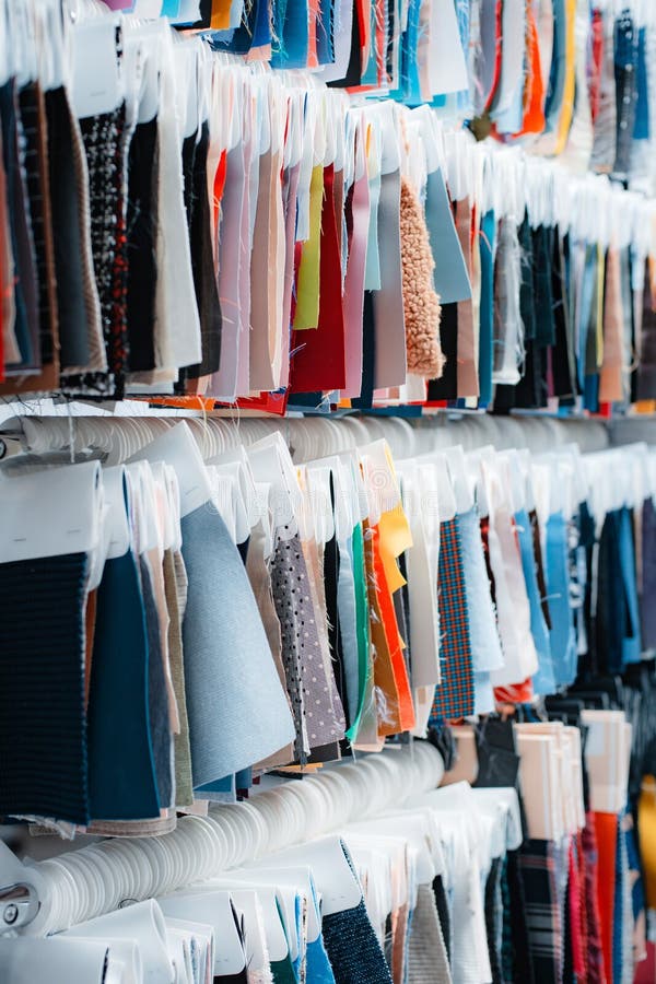 Variety of Samples of Color and Texture of the Fabric in the Studio ...