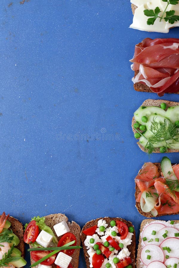 Variety of Sandwiches with Different Fillings Stock Image - Image of ...