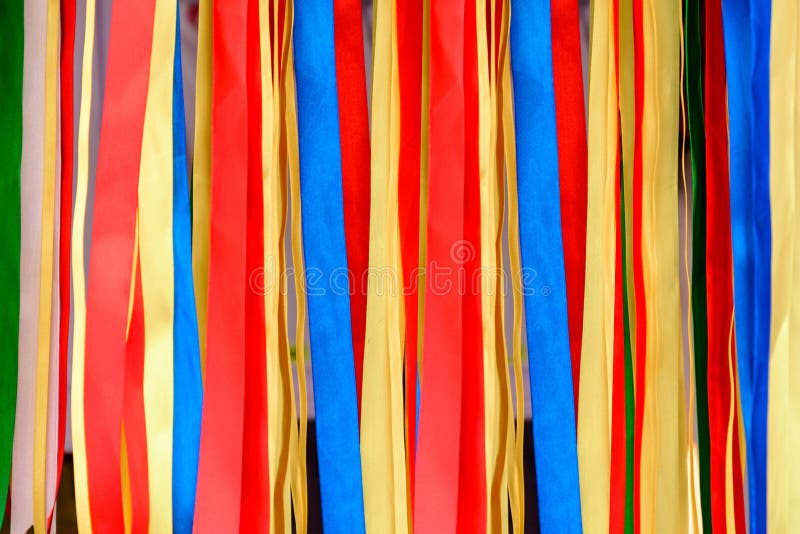 Variety of Satin Ribbons in Different Colors and Lengths Stock Image ...