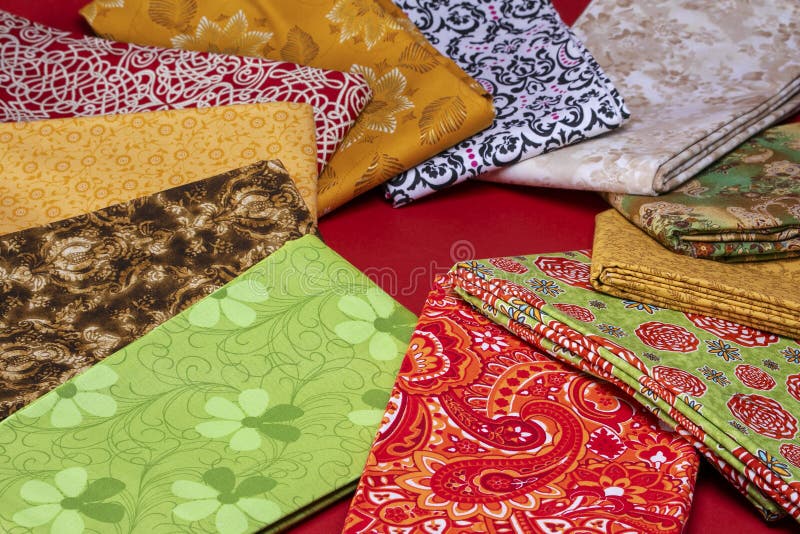 Variety of Scattered and Folded Textile Fabric Stock Image - Image of ...