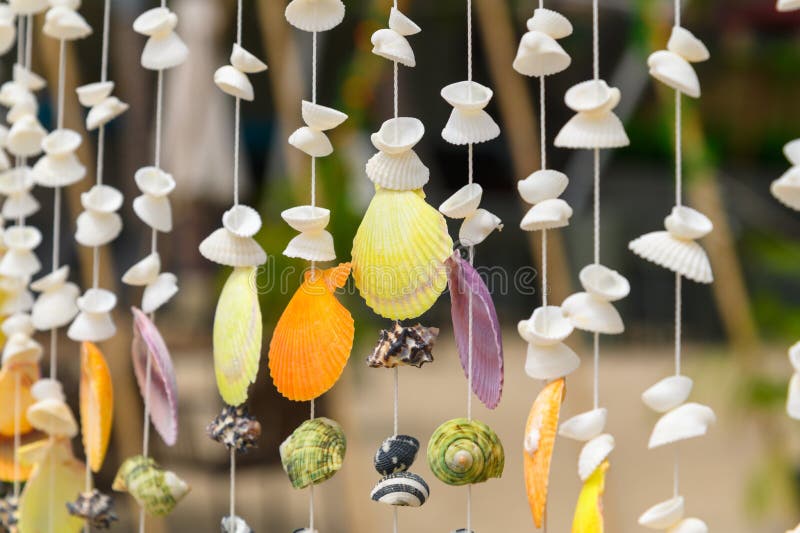 Variety Seashells Mobile Hanging. Handicrafts Produced by Sea Shell ...