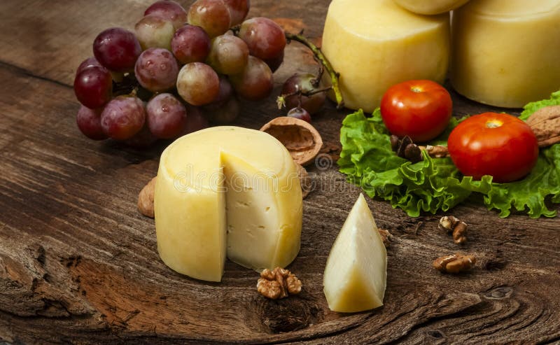 Variety of Sheep Cheeses Presented on the Table, Stock Image - Image of ...