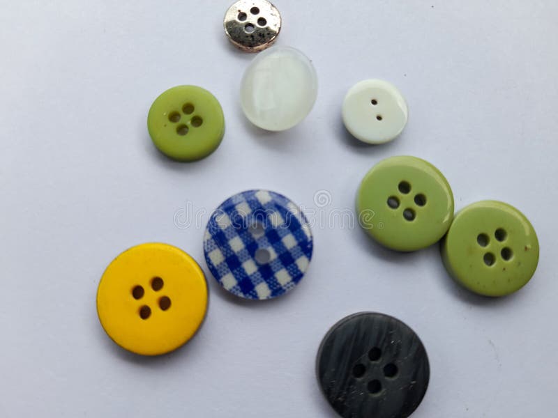 Close Up of Sewing Kit Shirt Buttons on White Background Stock Photo ...