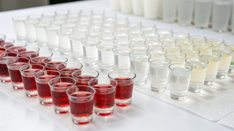 A Variety of Shots Arranged Neatly on a White Background Displaying ...