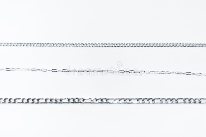 Variety of Silver Chains with White Background Stock Illustration ...