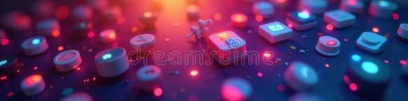 Variety of Solid Communication Icons on Screen , Graphic, Screen Stock ...