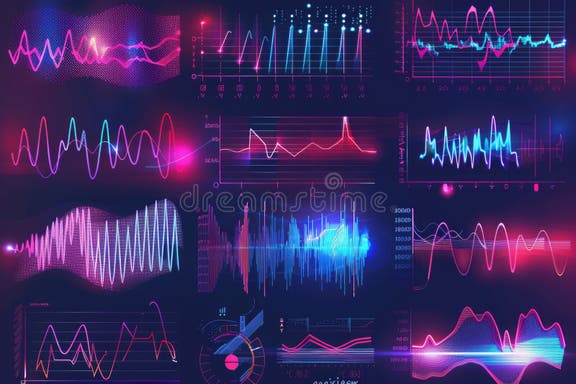 A Variety of Sound Wave Patterns for Design Projects Stock Image ...
