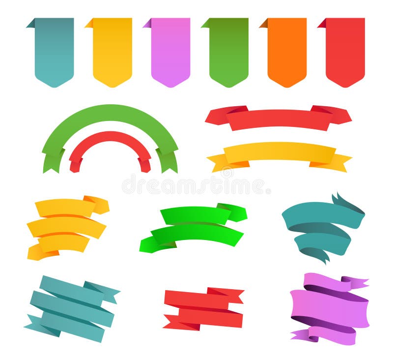 Variety of Speech Ribbon Set Stock Vector - Illustration of number ...