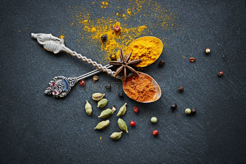 Variety is the Spice of Life. an Assortment of Colorful Spices. Stock ...