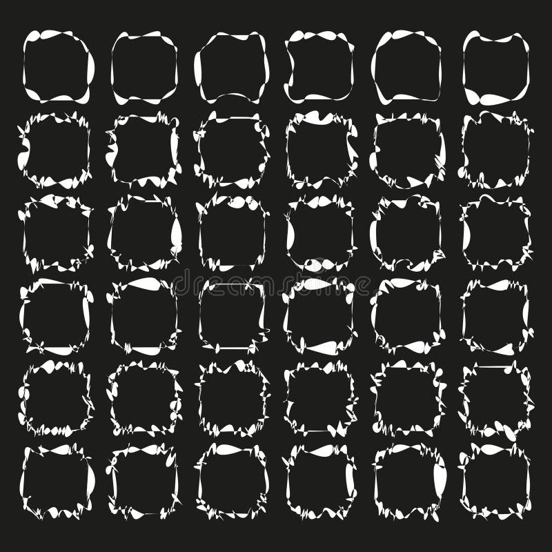 Variety of Square Frames Set. Hand-drawn Style Borders Vector ...