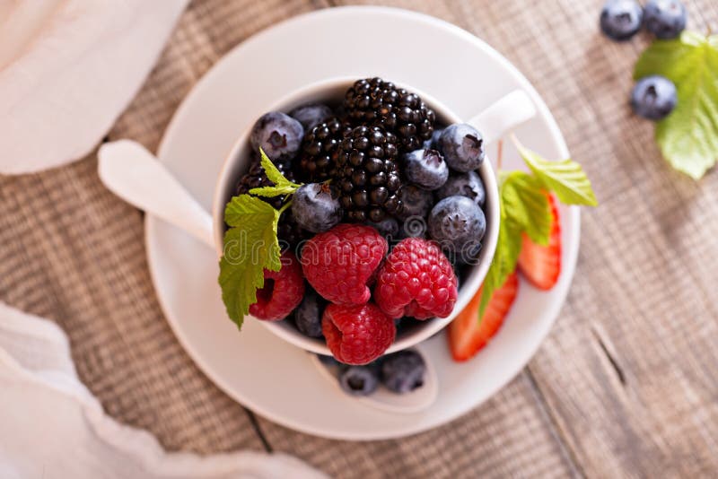 Variety of Summer Berries in a Cup Stock Image - Image of food, nature ...