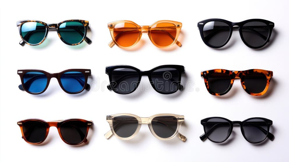 Variety of Sunglasses Shown Stock Illustration - Illustration of ...