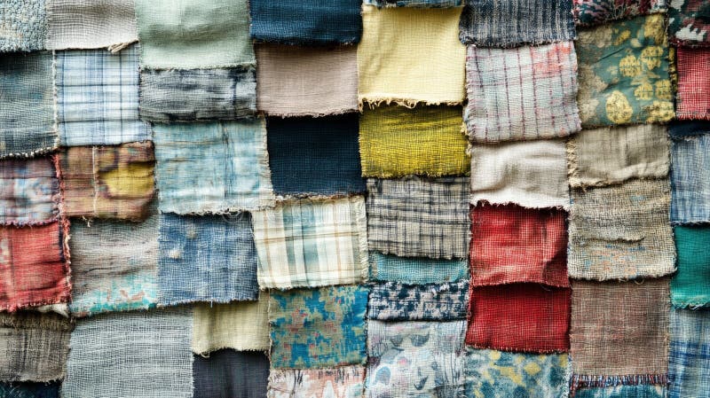 Colorful Mixed Fabric Textiles Various Textures Patterns Fashion Stock ...