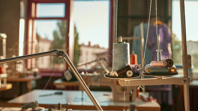 Variety Threads on Part of Sewing Machine Stock Image - Image of ...