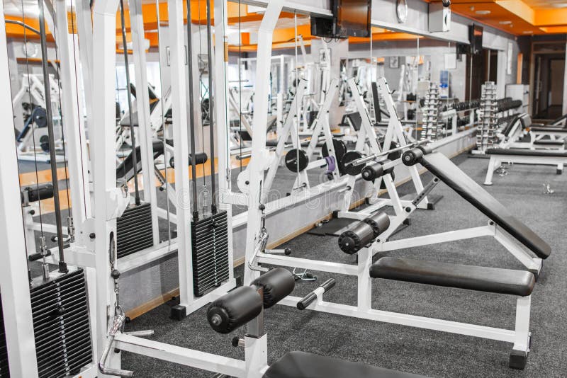 Variety of Training Devices at Gym Stock Image - Image of club, healthy ...